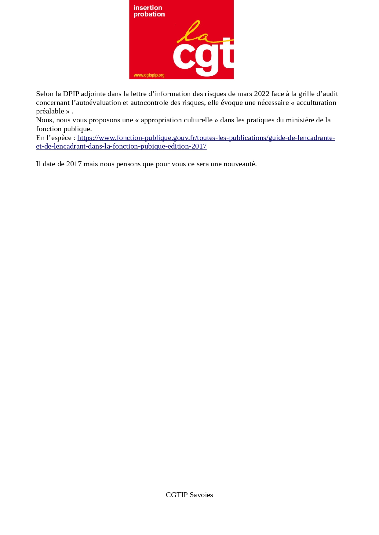 Déclaration Liminaire de la CGT IP Savoies au CSA du 13 mars 2023 – CGT ...